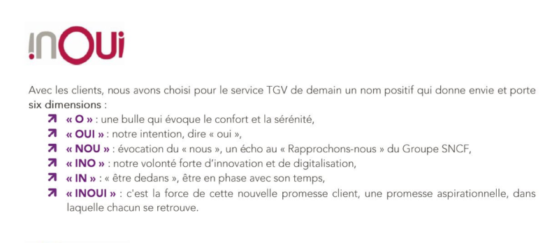 « inOUI », la nouvelle marque de la SNCF